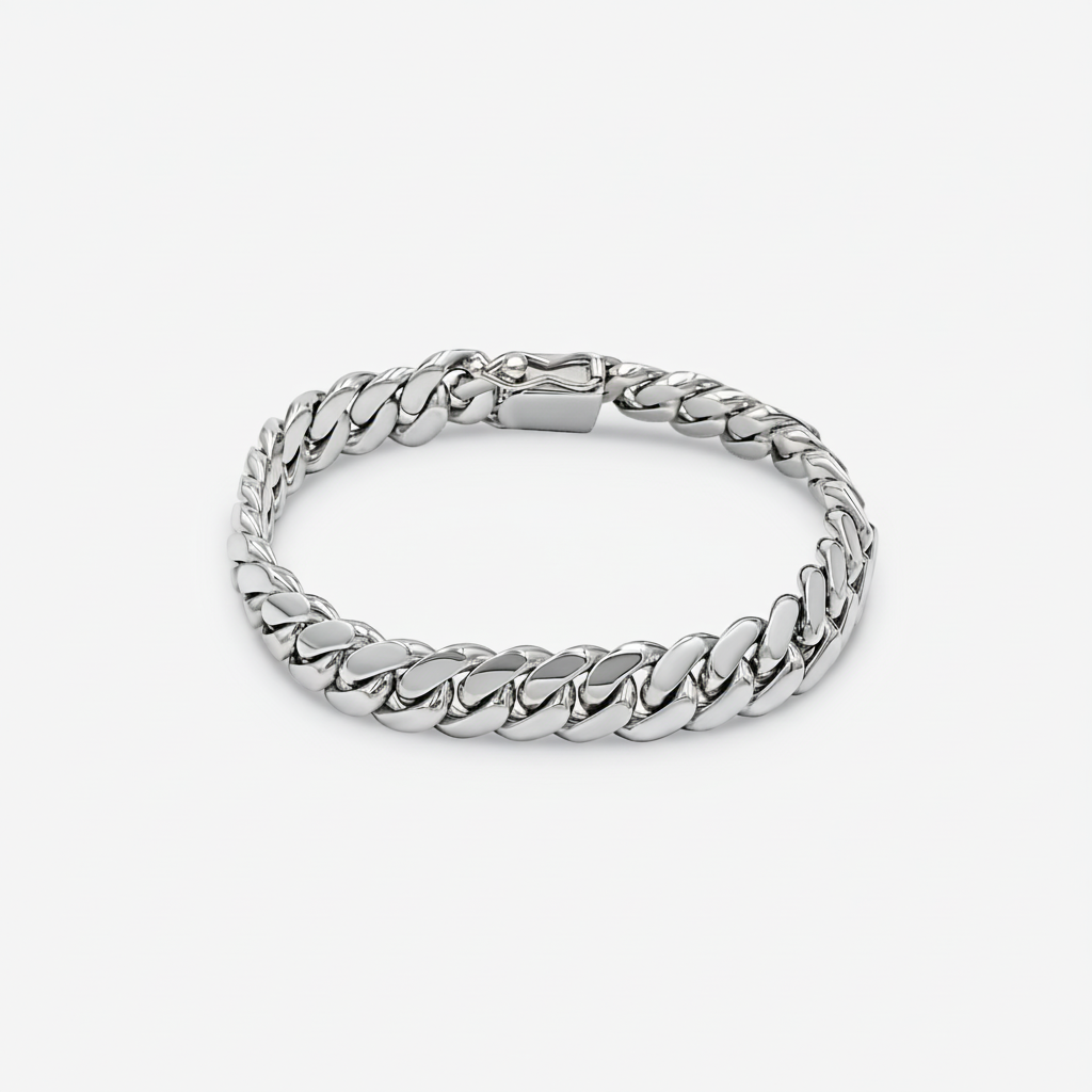 9mm Silver Cuban Link Bracelet - Solid Silver Handcrafted in Miami ...